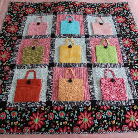 Handmade | Bedding | Handmade Grandmas Purses Patchwork Quilt 46 X 46 ...